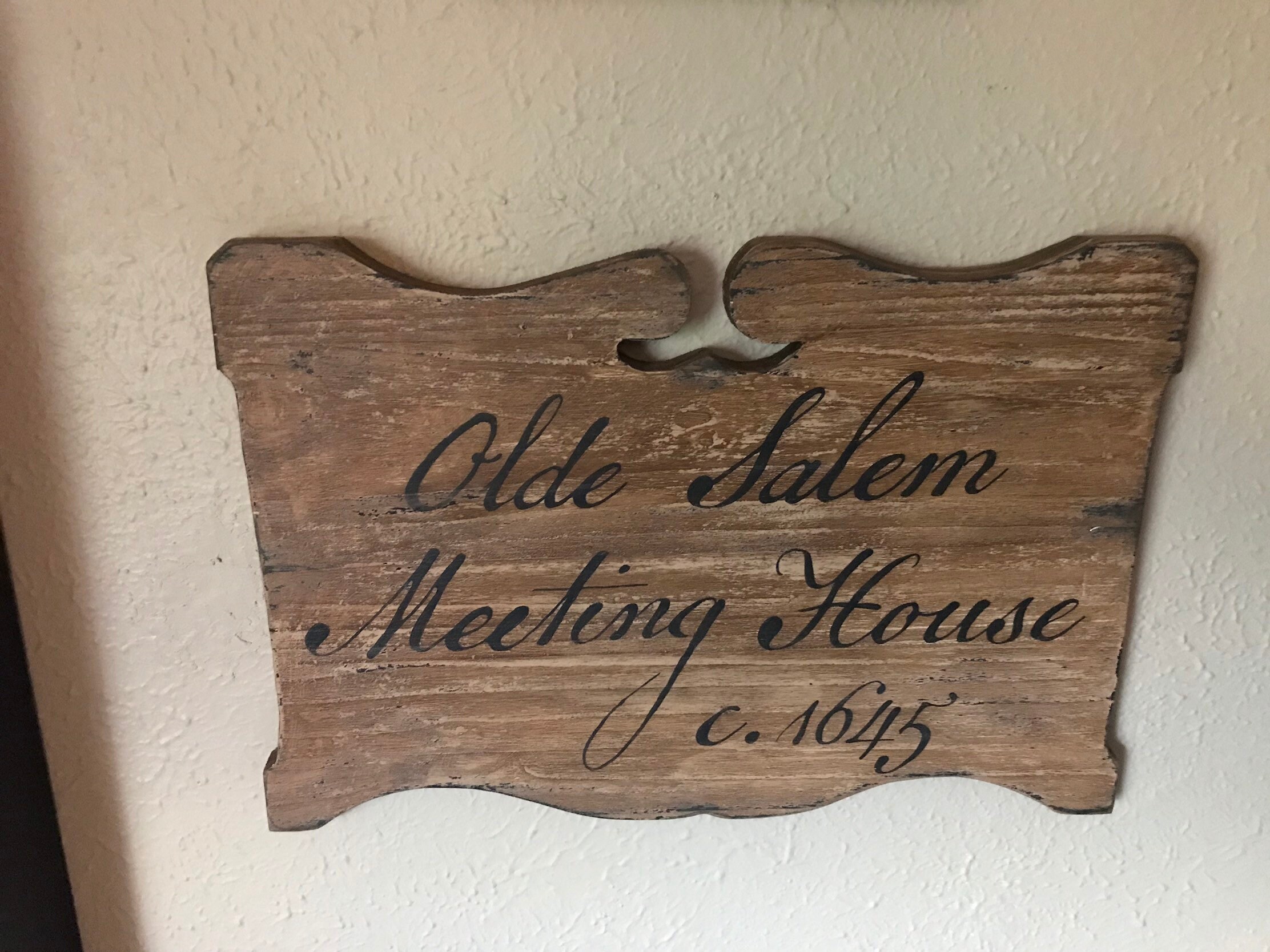 Primitive Colonial Olde Salem Meeting House Sign | Etsy