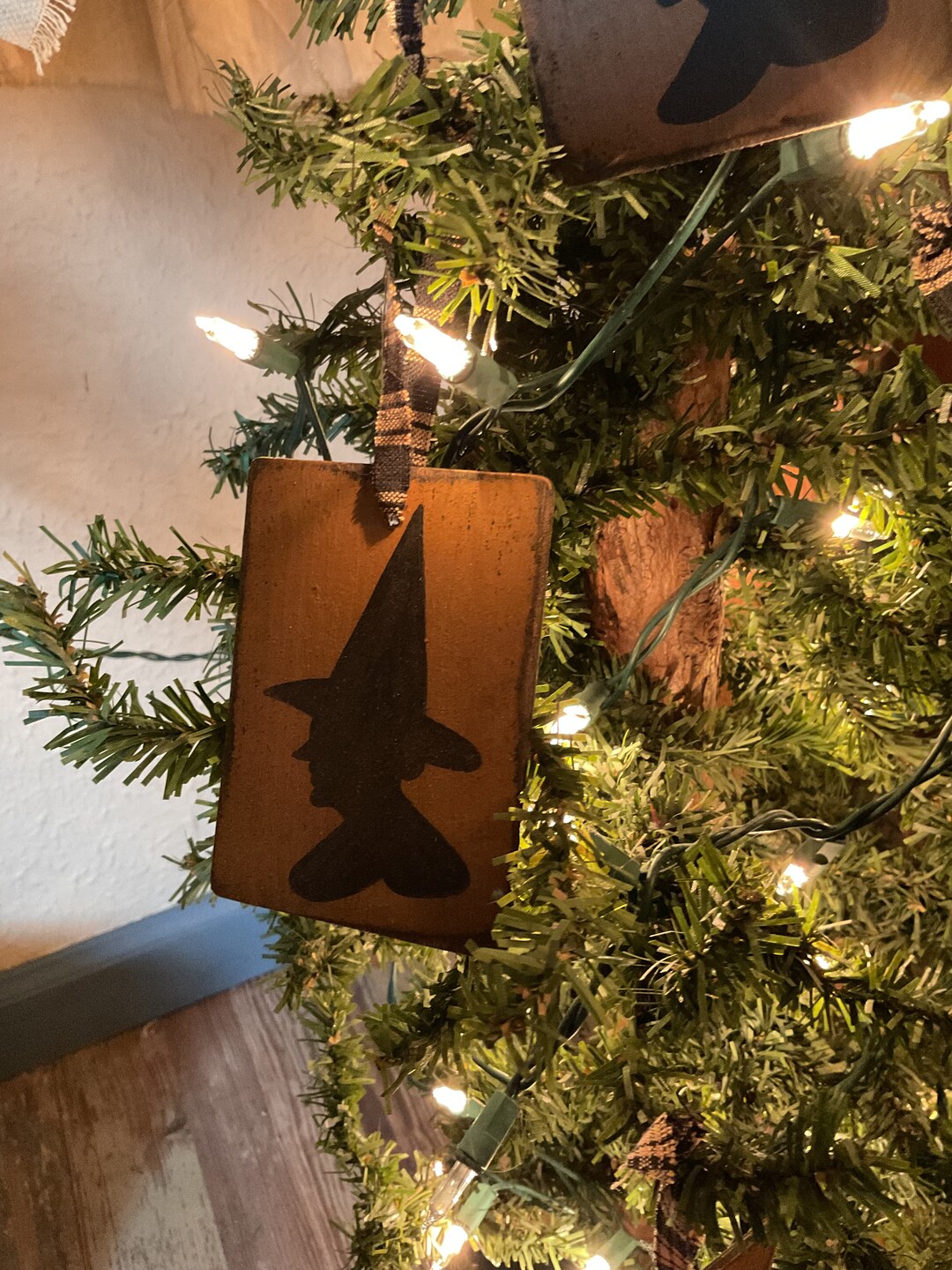 Primitive Colonial Style Witches Silhouette Ornament - Etsy