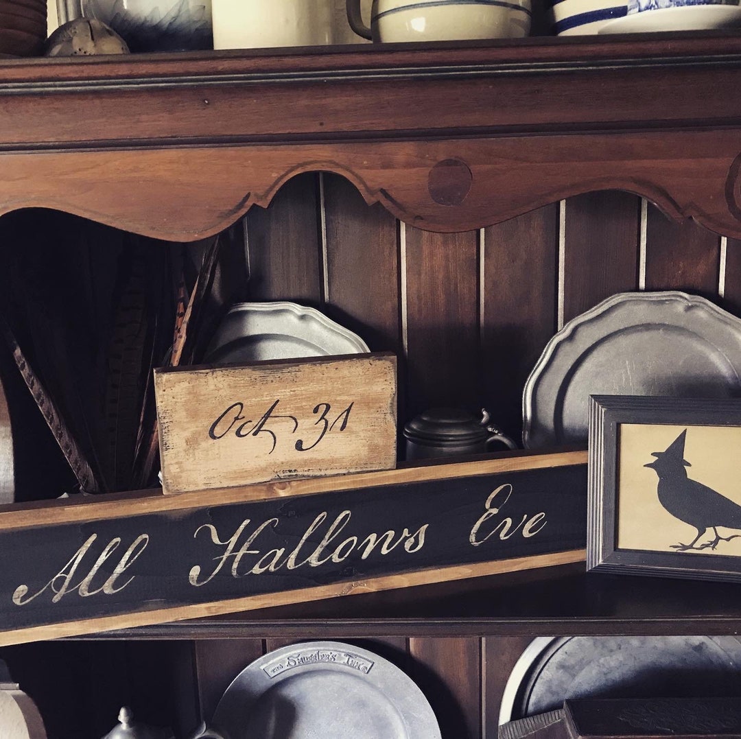 Primitive Colonial Halloween, All Hallows Eve Sign - Etsy