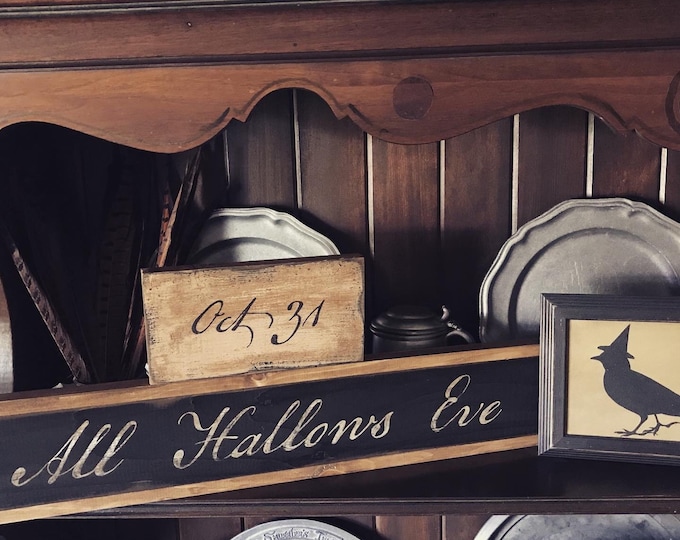 Primitive Colonial Halloween, All Hallows Eve Sign - Etsy