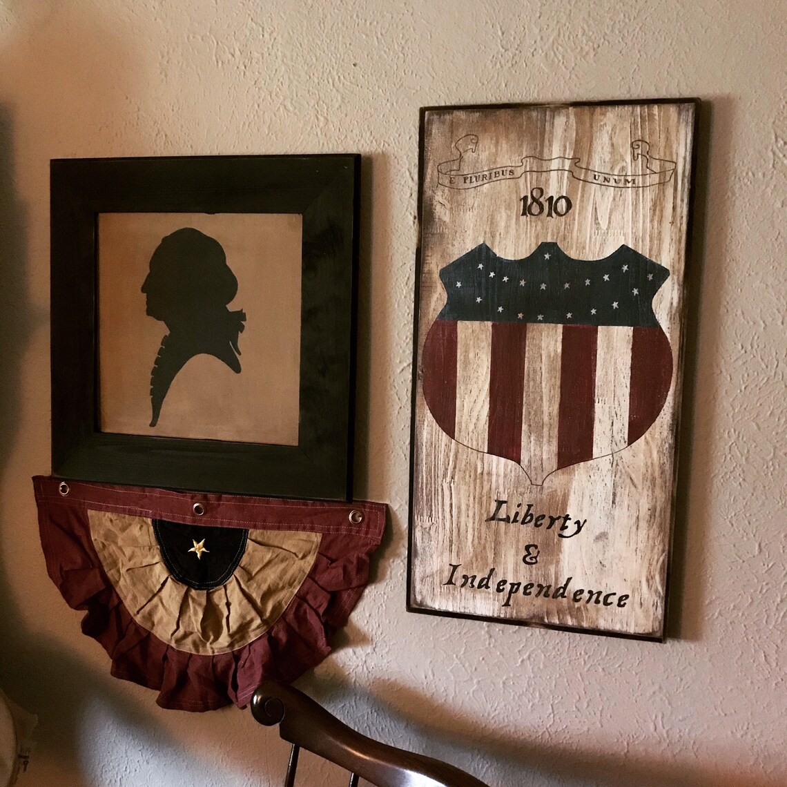 Hand Painted Primitive Colonial Patriotic Shield Sign | Etsy