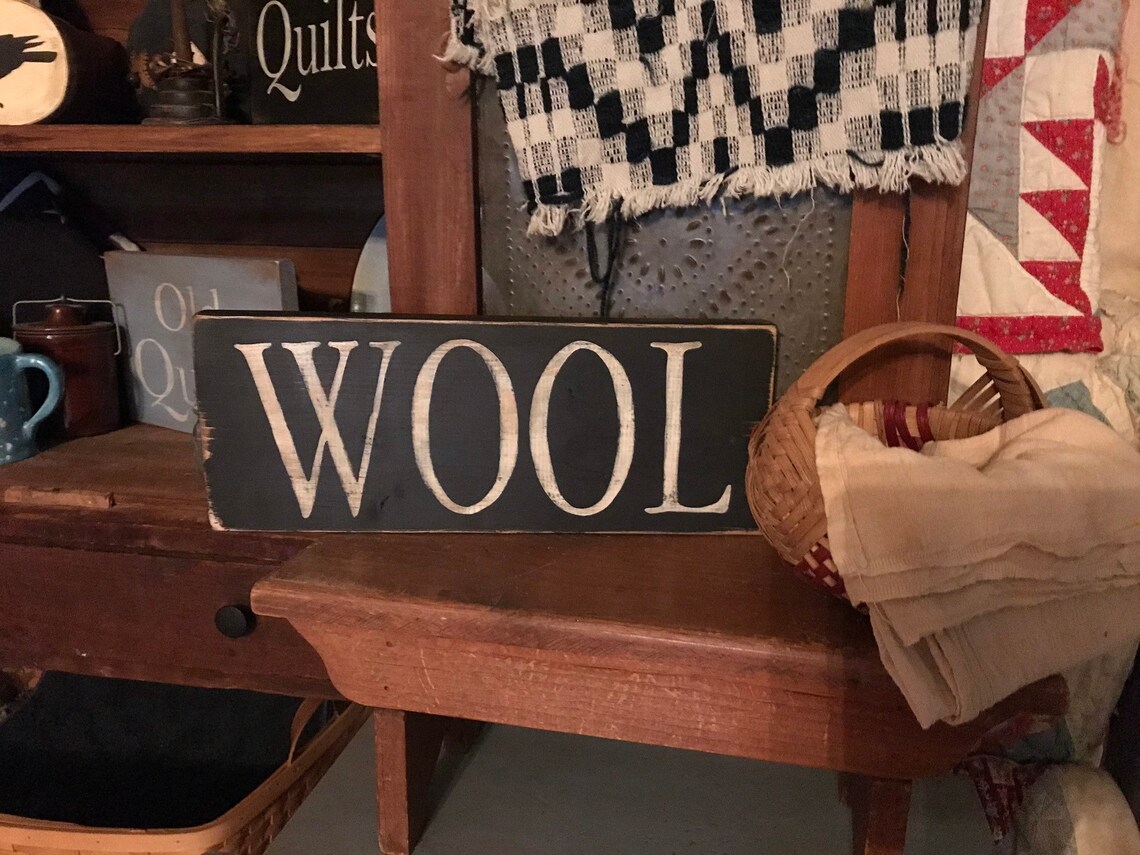Primitive Hand Painted Wool Sign | Etsy