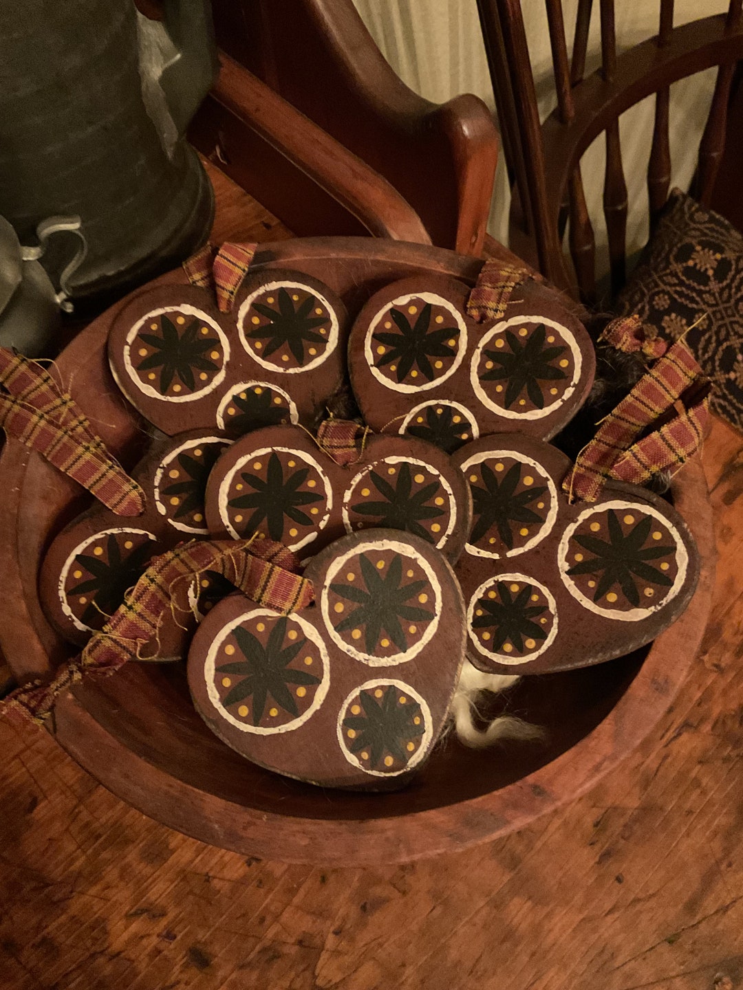 Folk Art Redware Style Heart Ornament - Etsy