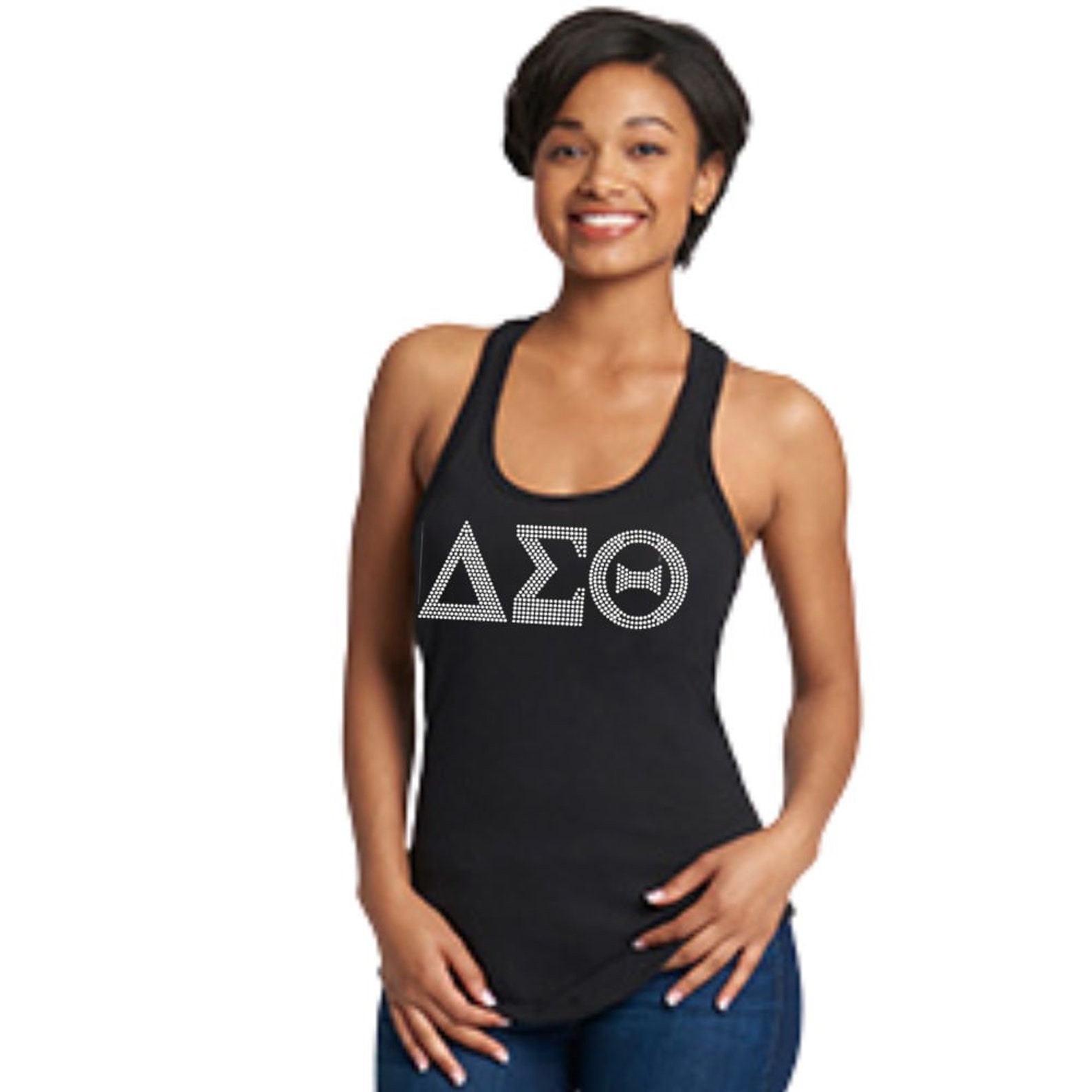 Delta Sigma Theta Pearl Greek Letter Tank Top DST - Etsy