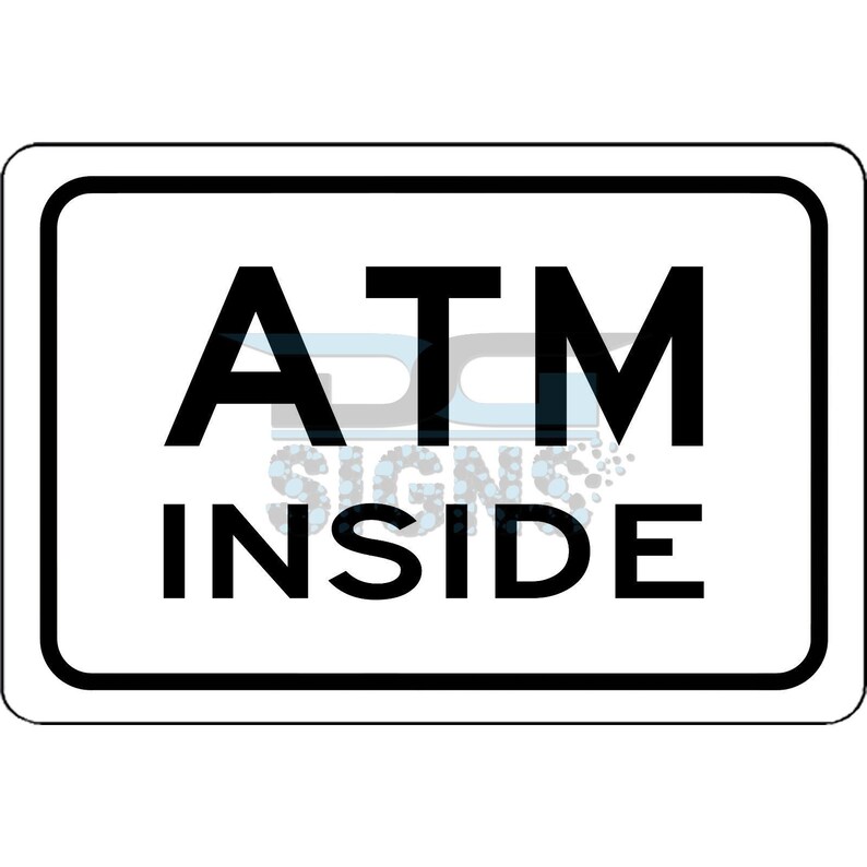ATM Inside Sign Aluminum Sign | Etsy