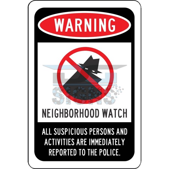 Neighborhood Watch Security Warning Sign aluminum sign 8x12 | Etsy