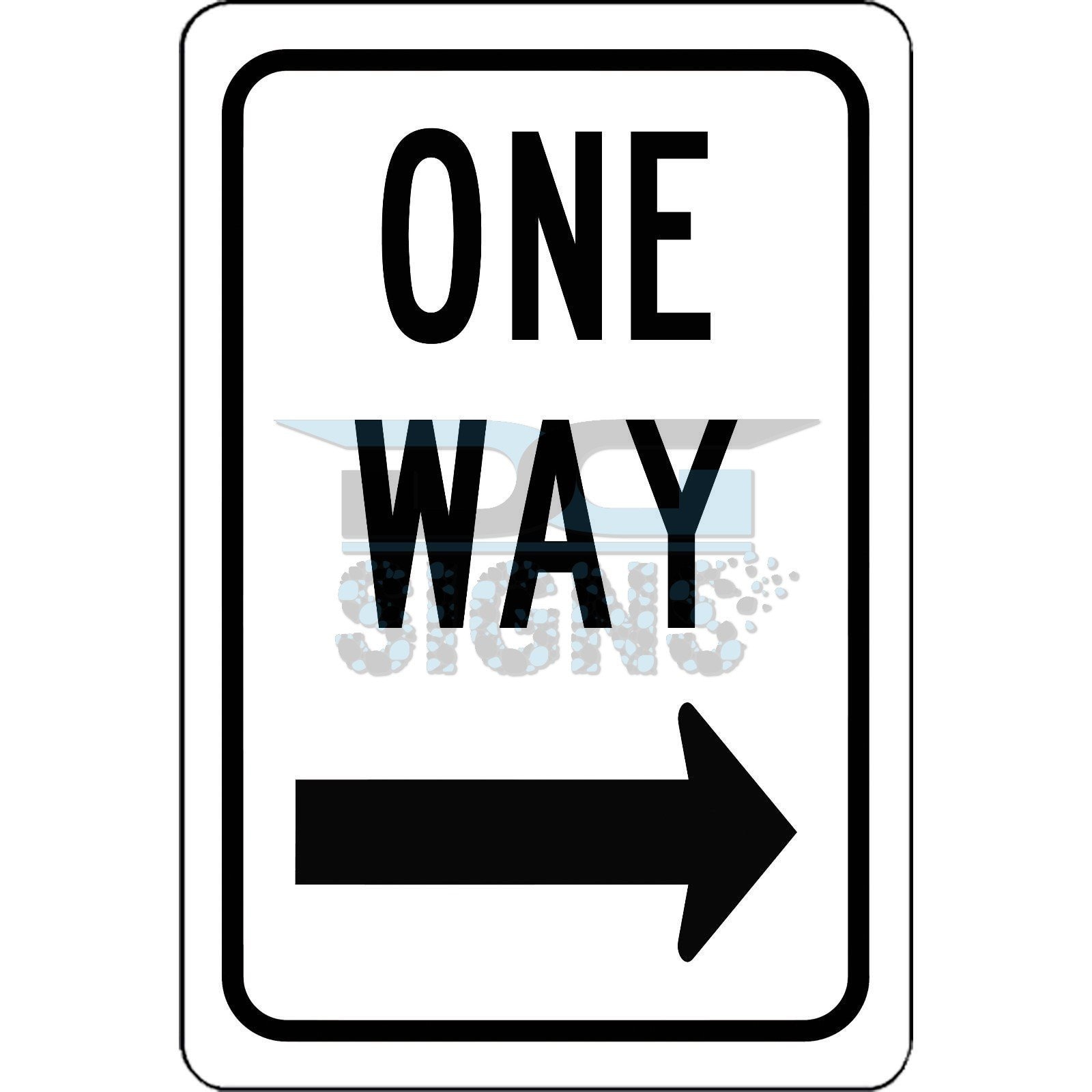 One Way With Right Arrow Aluminum Sign Street and Safety Sign | Etsy