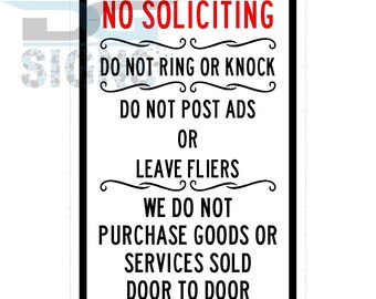 No Salesmen Sign - Etsy