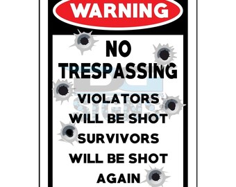 Warning Shot Sign - Etsy