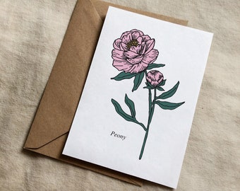 Peony Card - Etsy UK