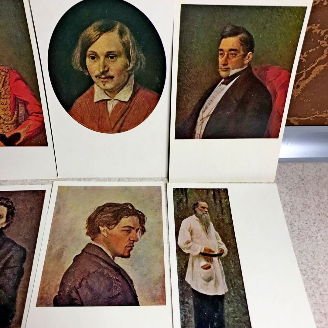 FULL set 16 Portraits of Russian writers 1969 Soviet writer | Etsy