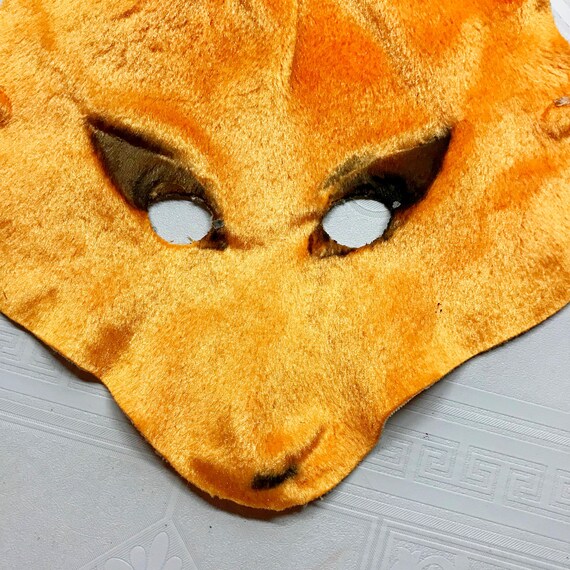 Soviet vintage children's Carnival mask Fox - textile… - Gem