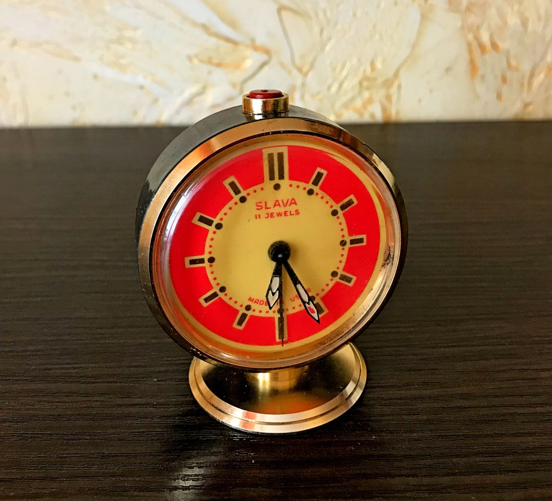 Soviet Alarm Clock USSR Mechanical Alarm Clock Vintage Soviet Clock Old ...