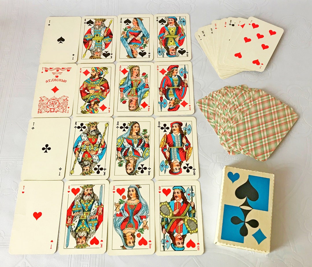 Vintage Soviet Playing Cards Vintage 1991 Playing Cards Deck of 54 ...