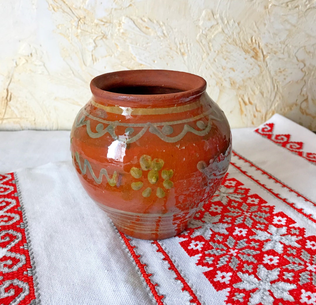 Ceramic Cooking Pot Vintage Ukraine - MAJOLICA Soviet USSR - Etsy