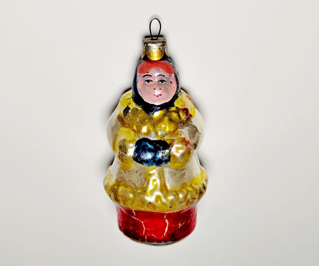 Vintage Glass Dasha Ornament Restored: USSR Christmas Decor Soviet - Etsy