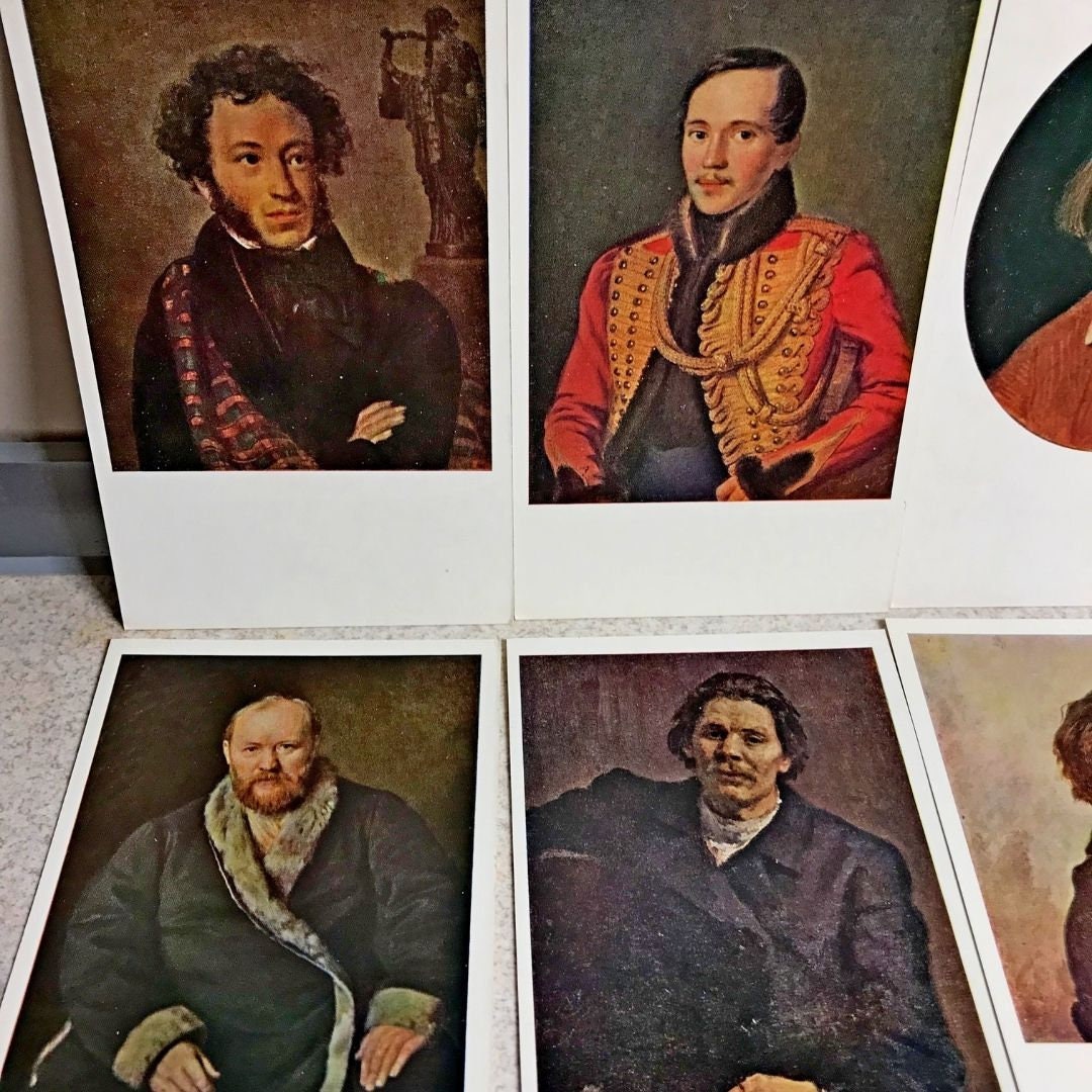 FULL set 16 Portraits of Russian writers 1969 Soviet writer | Etsy