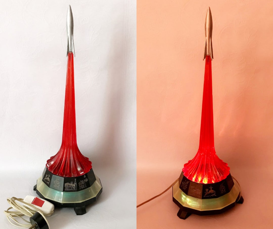 Vintage Night Light Rocket Soviet Space Lamp Electric Night Light ...