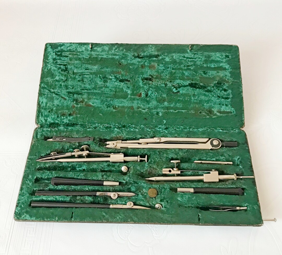 Soviet Case of Drawing Instruments USSR Tools Drawings Engineering ...