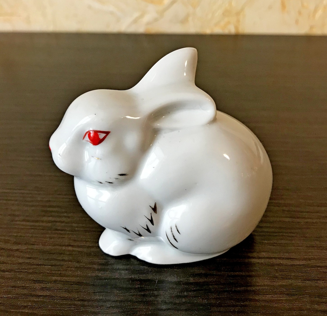 Porcelain Figurine Rabbit Soviet Vintage Statuette USSR - Etsy