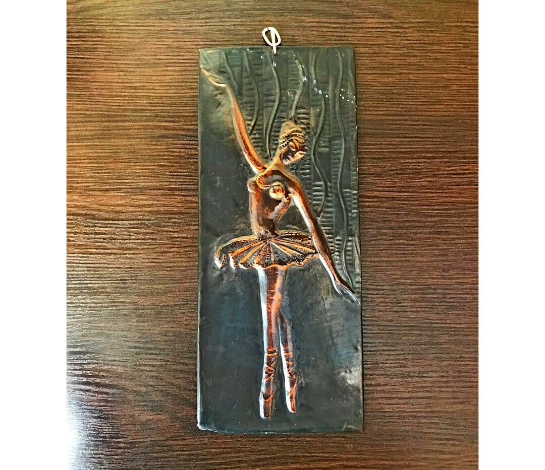 Soviet Copper Chasing Ballerina Vintage Copper Picture Metal Stamped ...