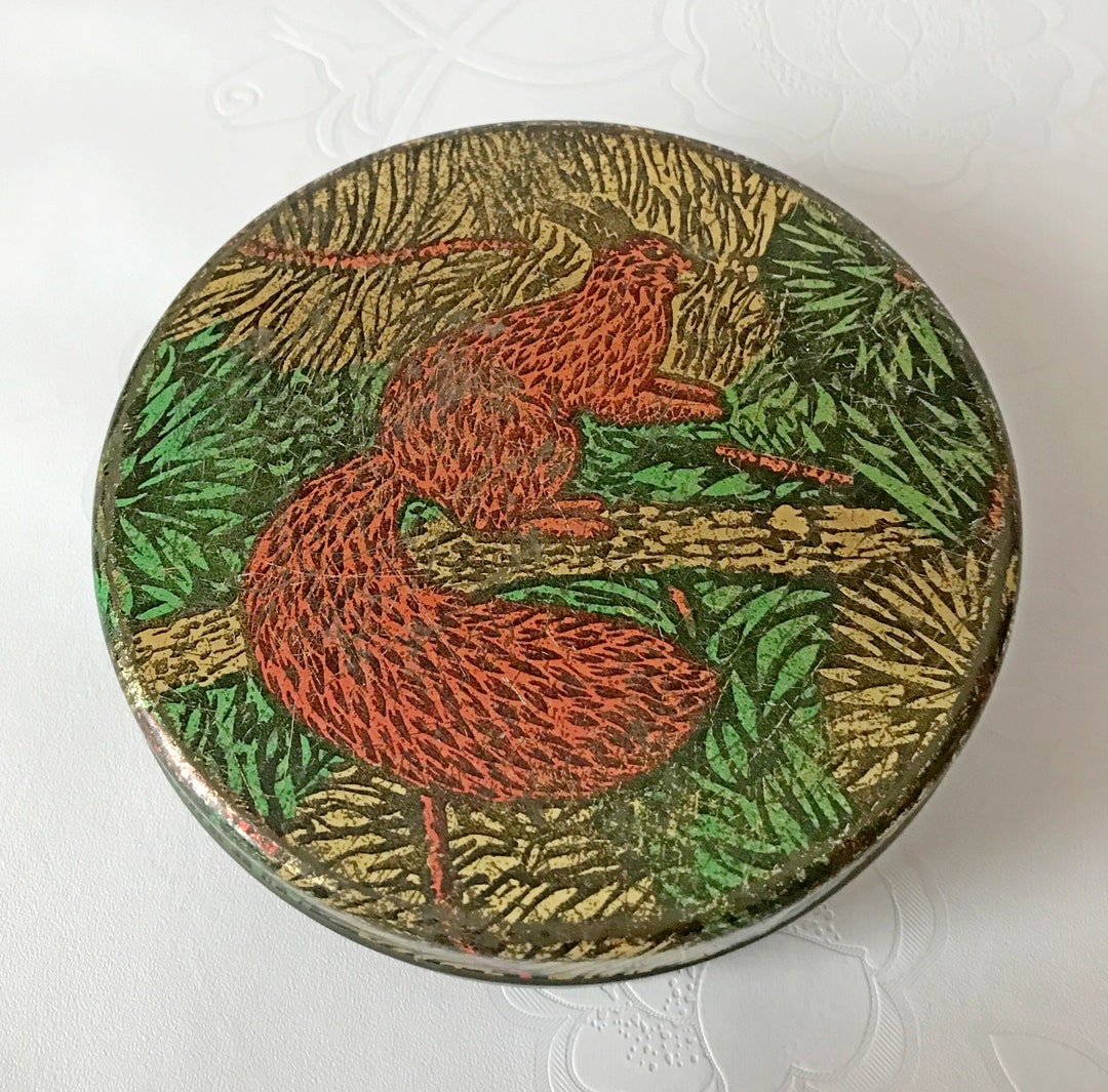 Soviet Tin Box Squirrel USSR Vintage Pastille Candy Sweets Tin Box ...