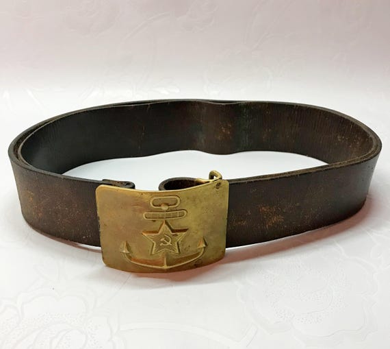 Soviet vintage Army belt - USSR Military Belt - Unifo… - Gem