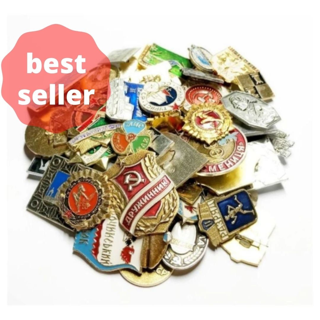 Lot Secret 10, 25, 50 Pcs Soviet Pin Set USSR Pin Antique Pin Soviet ...