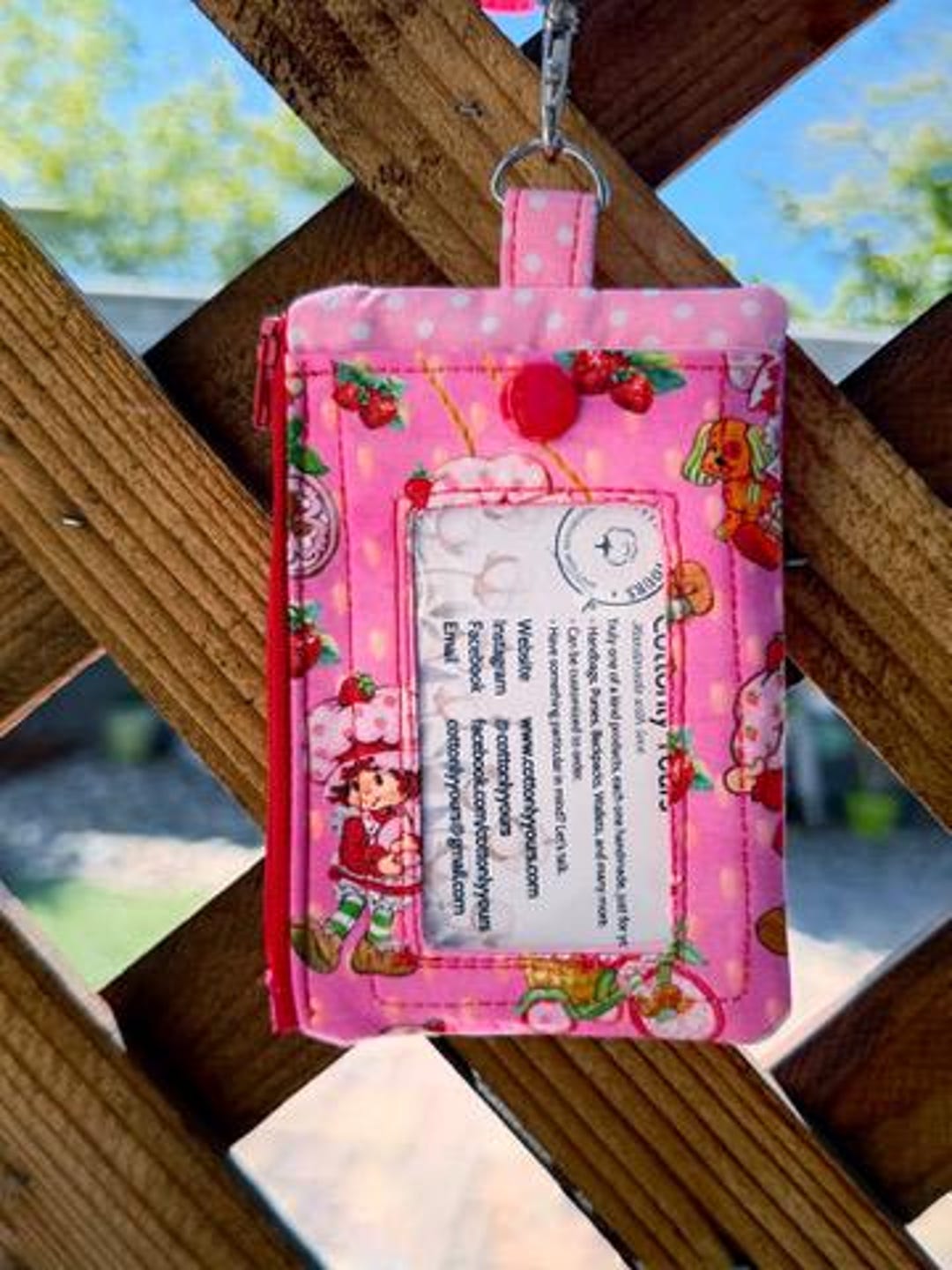 Strawberry ID Card Holder With Lanyard, Nostalgia, 80s , Retro - Etsy