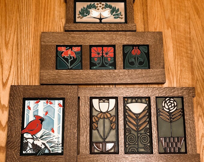 Framed Arts and Crafts Motto Tile-mission Style Frame-john Muir Motto ...