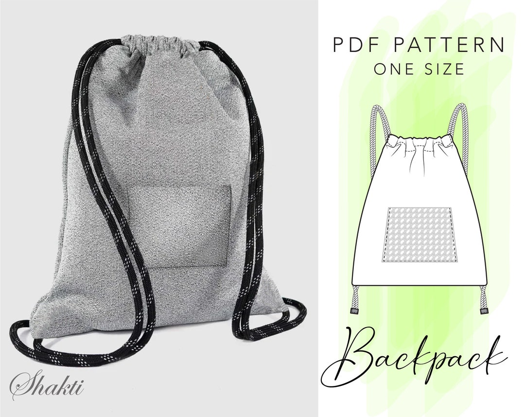 Backpack Sewing Pattern Beginner Level / Drawstring Backpack - Etsy ...