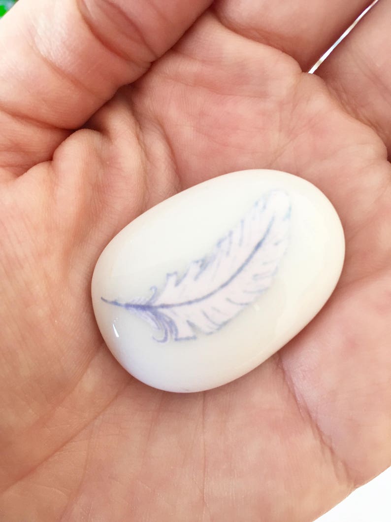 Feather Friendship Good Luck Keepsake Stone Gift | Etsy