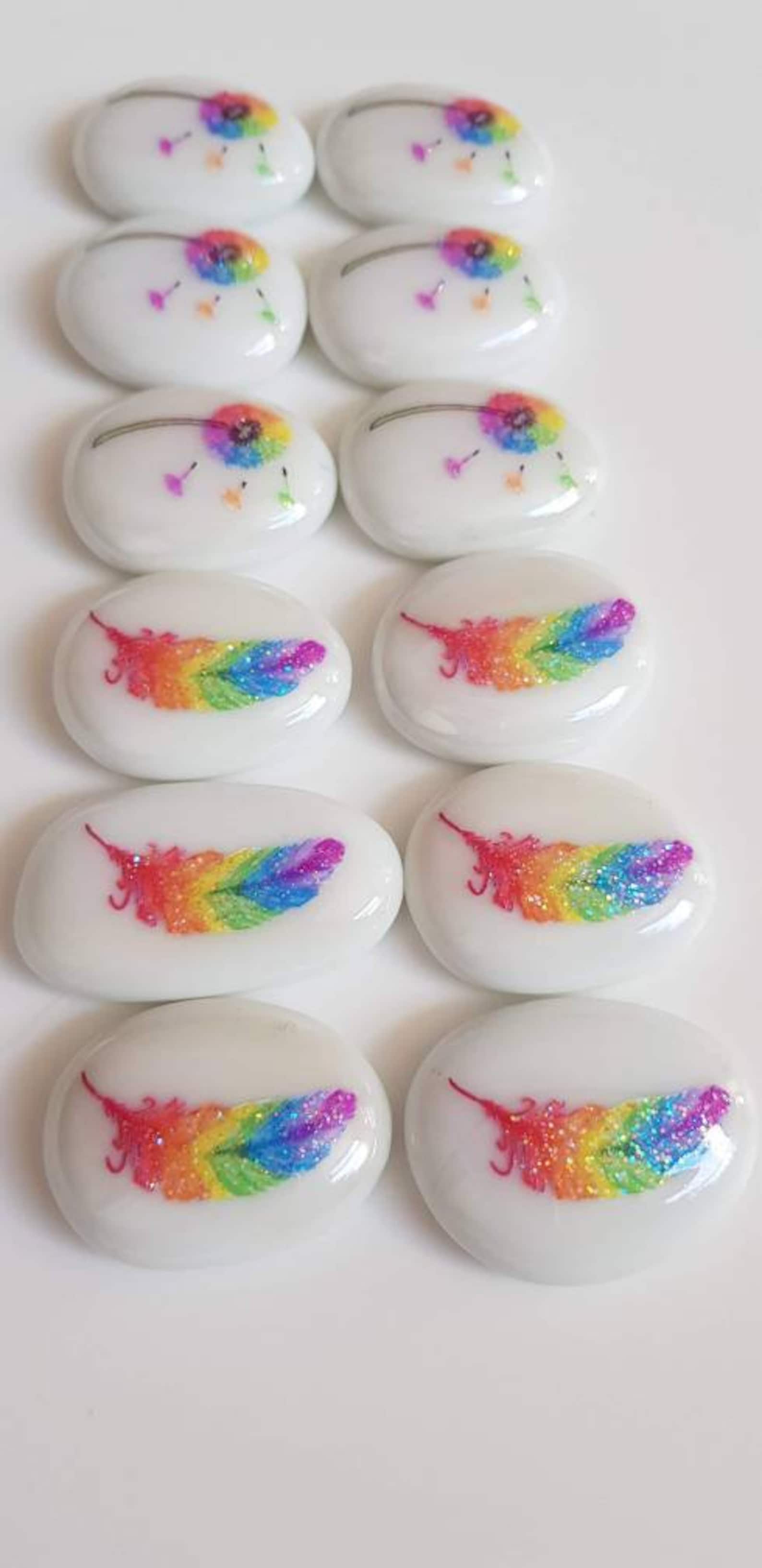 Feather, Rainbow, Friendship, Good Luck, Keepsake, Stone, Gift, Present ...