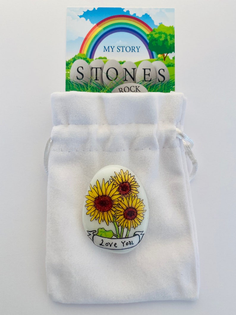 Sunflower Flower Good Luck Keepsake Stone Gift Mothers - Etsy