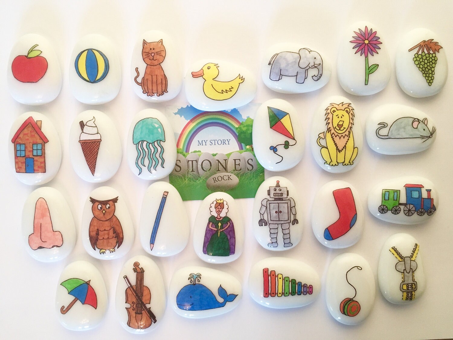 Reversible, Alphabet, ABC, Story Stone, Sack, Set, Lower Case, Letters ...