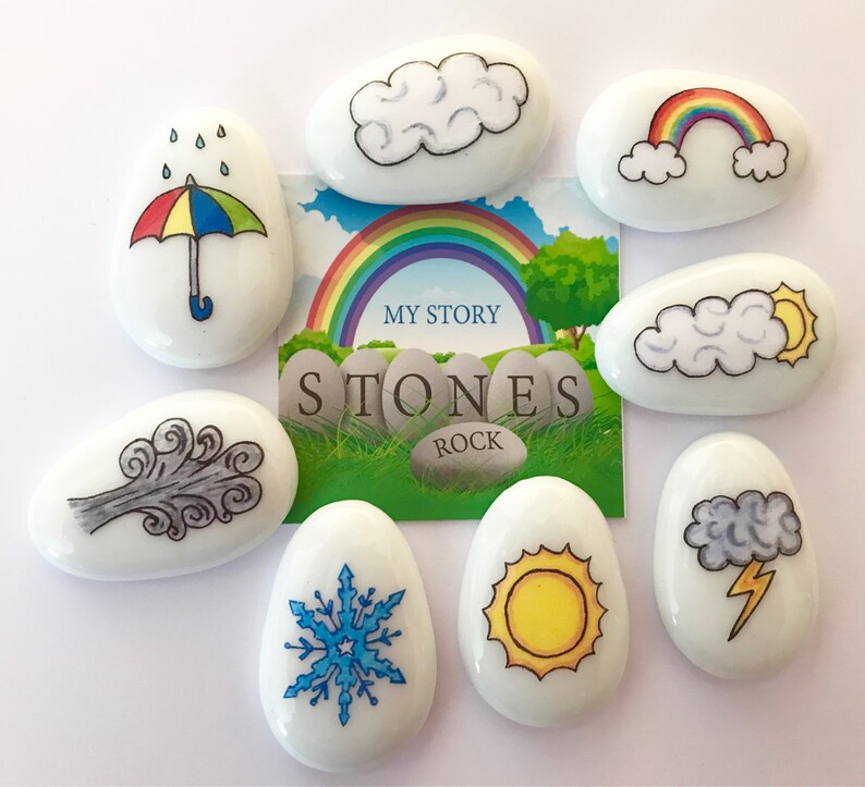 Weather, Seasons, Stones, Pebbles, Summer, Winter, Gift, Story Stones ...