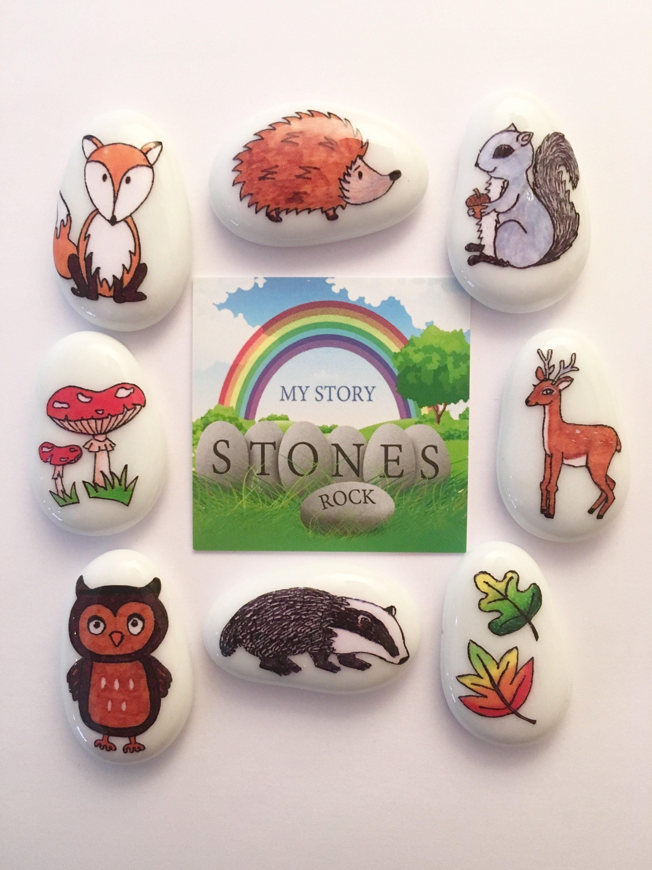 Woodland Autumn Seasons Story Stones Set Storytelling | Etsy UK