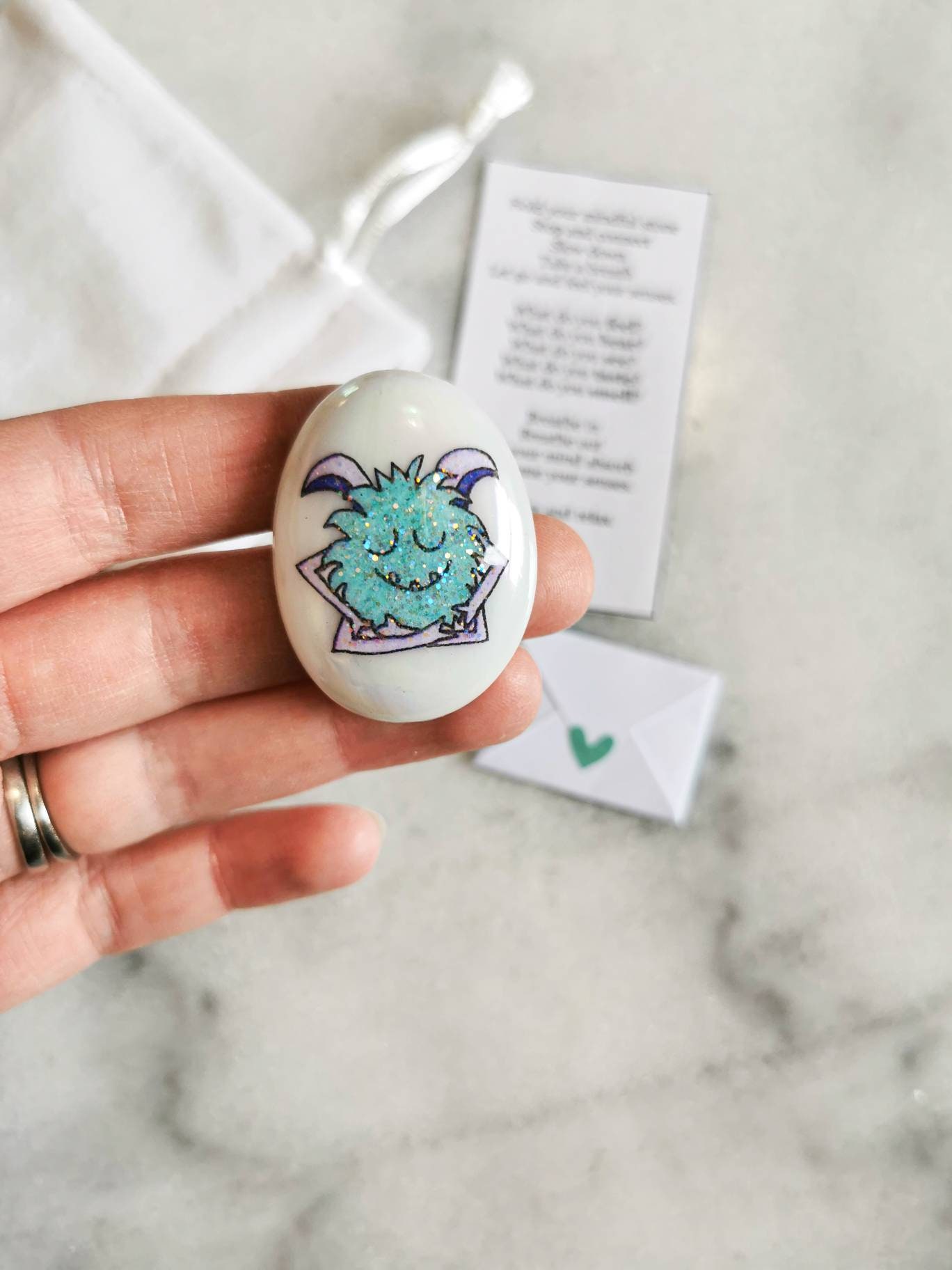 Mindful Monster Mindfulness Worry Stone Childrens Anxiety - Etsy Canada