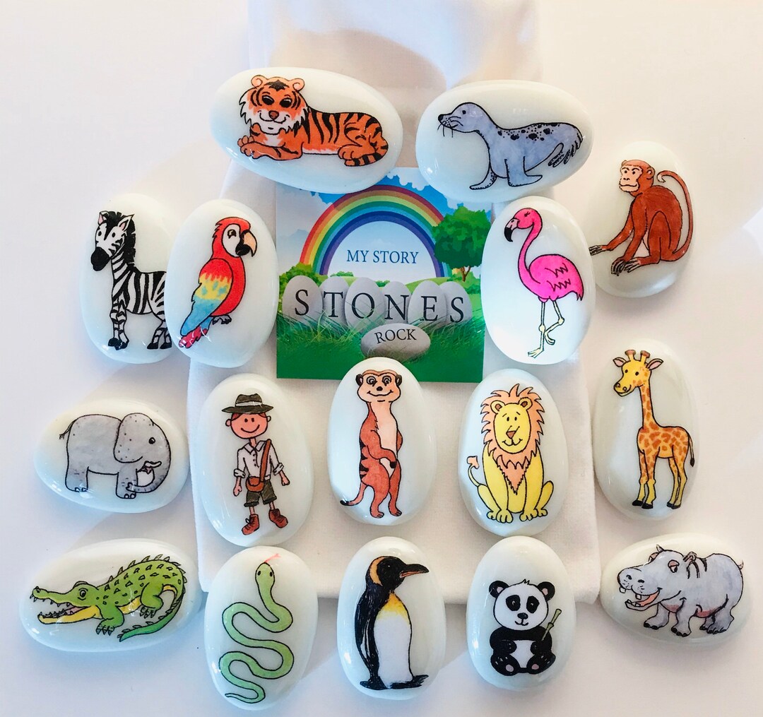Zoo, Story Stones, Zoo, Set, Story Telling, Imaginative Play, Animals ...