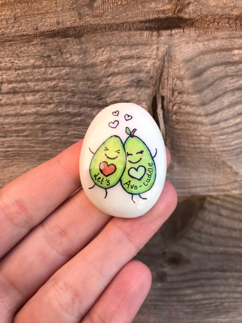 Avocado Avocuddle Avo-cuddle Pebble Good Luck Keepsake | Etsy