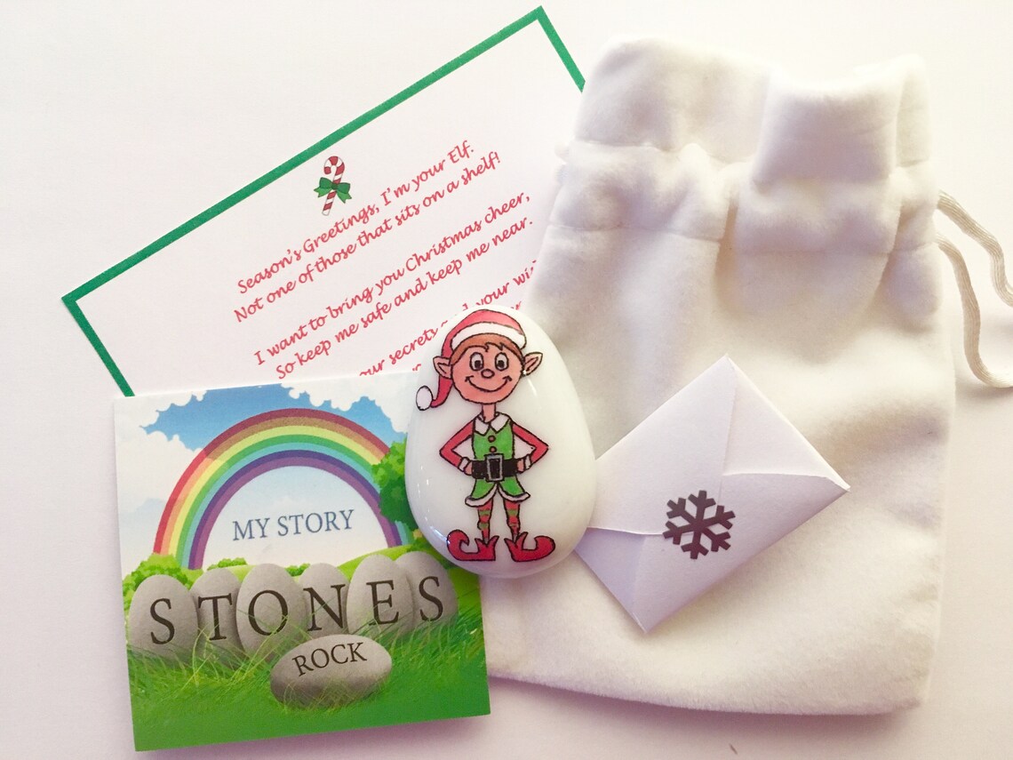 Christmas Elf Elf Friendship Good Luck Keepsake Stone | Etsy