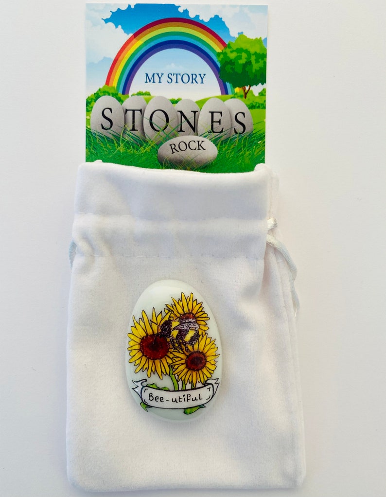 Sunflower Bee Flower Good Luck Keepsake Stone Gift - Etsy