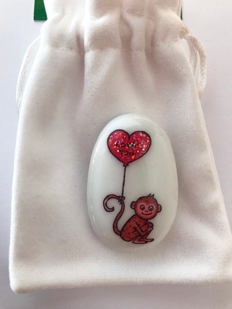 Monkey Heart Personalised Friendship Good Luck Keepsake | Etsy