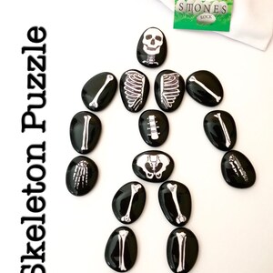 Skeleton, Human Skeleton, Puzzle, Halloween, Story Stones, Human Body ...