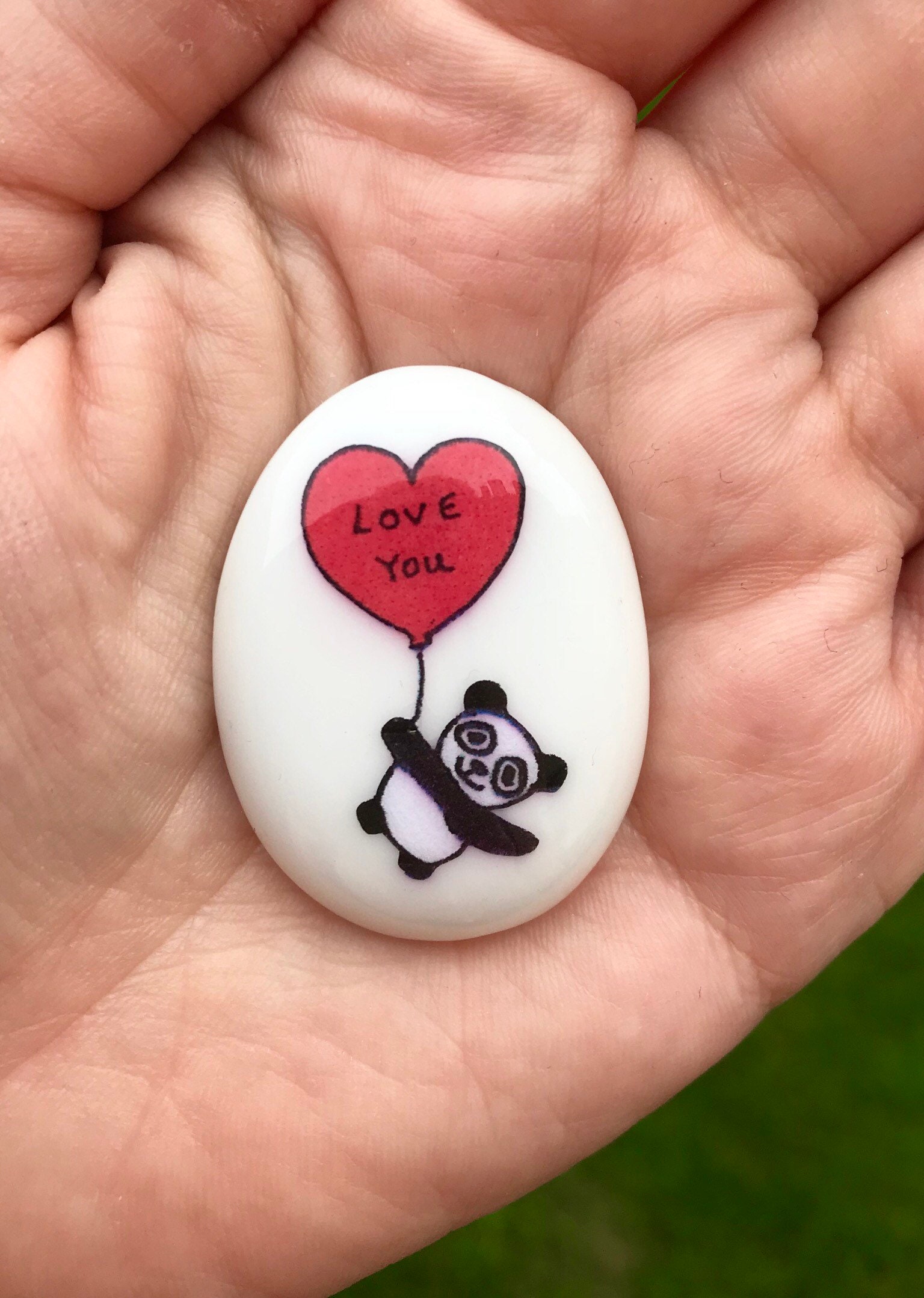 Panda, Heart, Personalised, Friendship, Good Luck, Keepsake, Stone ...