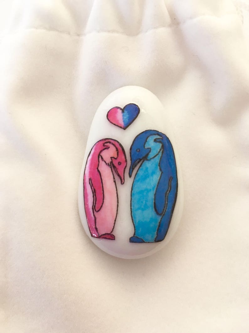 Penguin, Penguin Love, Friendship, Good Luck, Keepsake, Stone, Gift ...