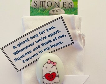 Ghost Hug Ghost Miss You Personalised Good Luck Keepsake | Etsy