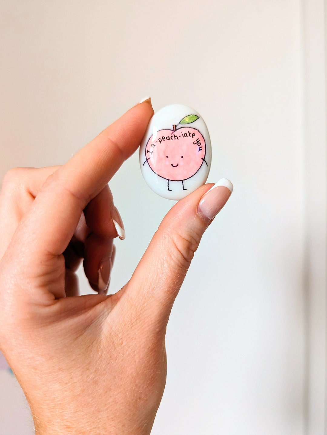 Peach, Peachy, Love You, Small, Pebble, Good Luck, Keepsake, Stone ...