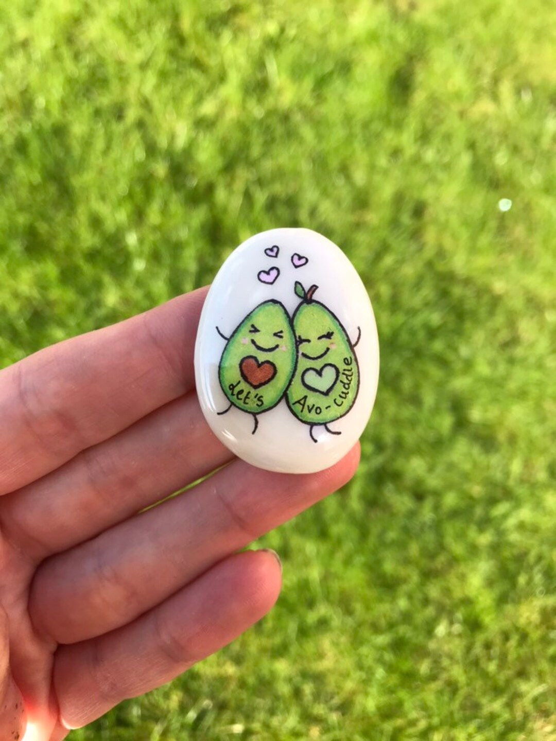 Avocado, Avocuddle, Avo-cuddle, Pebble, Good Luck, Keepsake, Stone ...