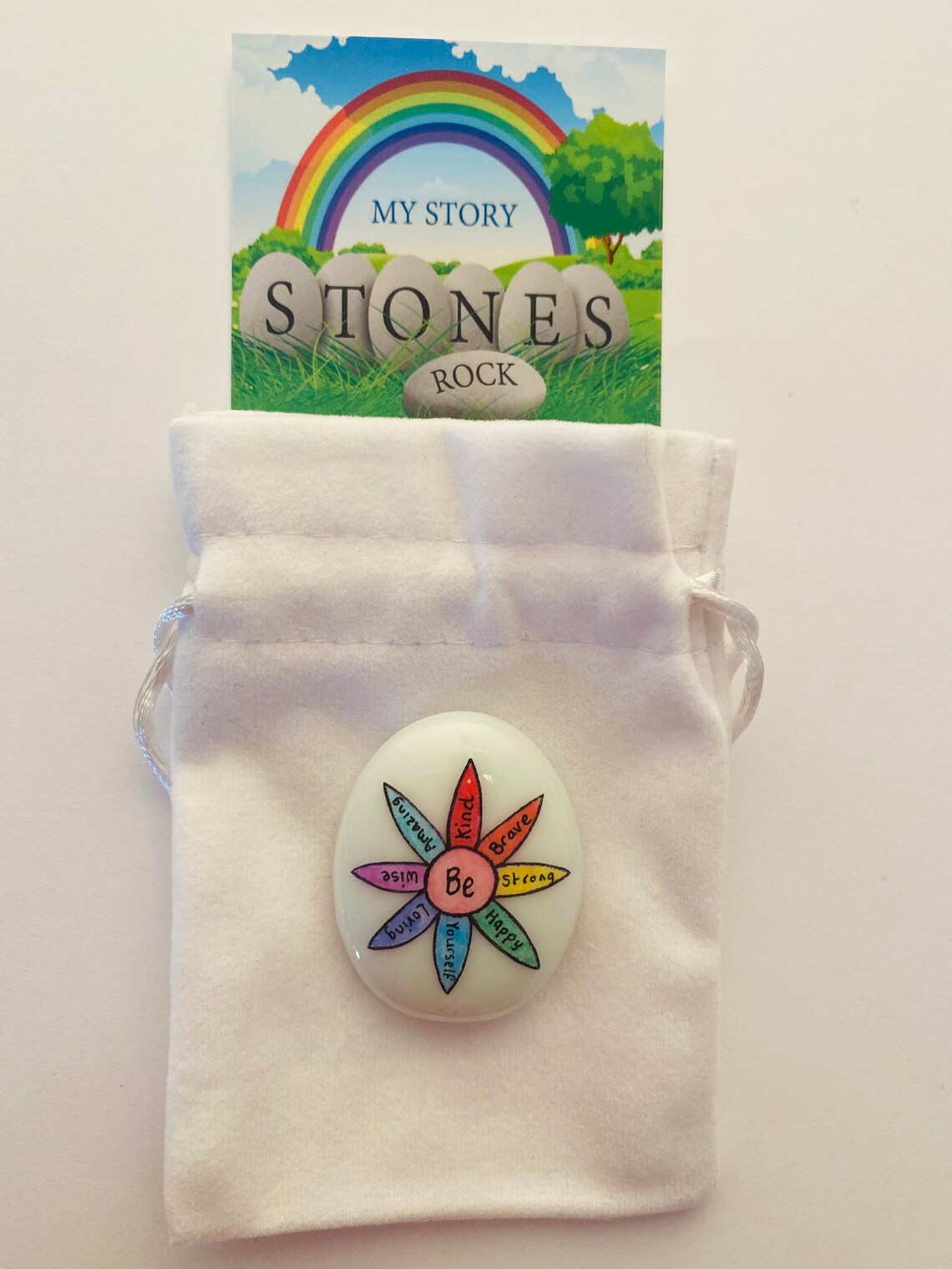 Rainbow, Flower, Personalised, Positive Affirmations, Be Kind, Gift ...
